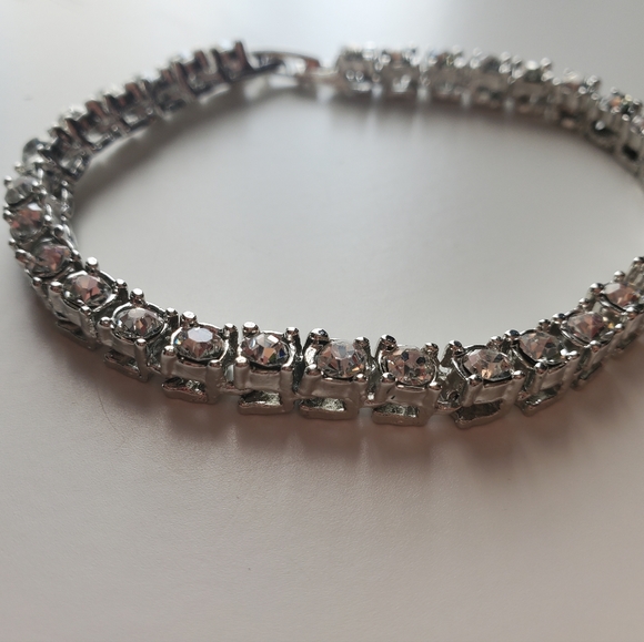 Jewelry | Nwot Sterling Silver And Cz 8 Inch Bracelet Brand New | Poshmark